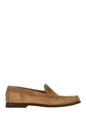 TOD'S Apron Toe Suede Loafers - Ginger
