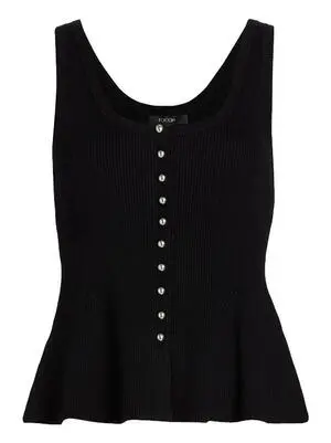 TOCCIN Eden Button-front Fit & Flare Tank - Jet