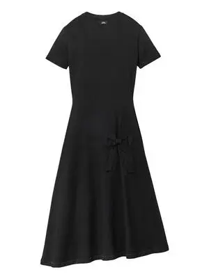 Marc Jacobs Asymmetric Bow-detail T-shirt Midi-dress - Black
