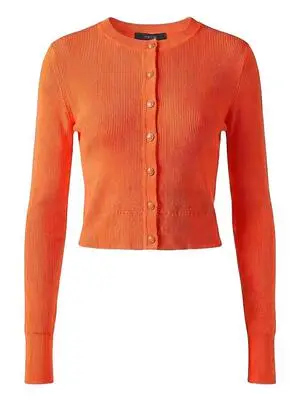 TOCCIN Zoe Fitted Crop Cardigan - Flame