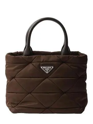 Prada Small Padded Re-nylon Tote Bag - Brown
