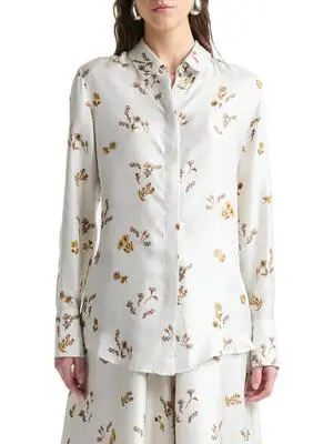 Altuzarra Chika Floral Silk Shirt - Macadamia
