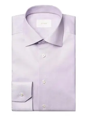 Eton Contemporary-fit Textured Solid Elevated Shirt - Purple
