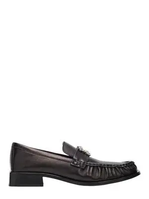 ROGER VIVIER Embellished Buckle 25mm Leather Loafers - Nero