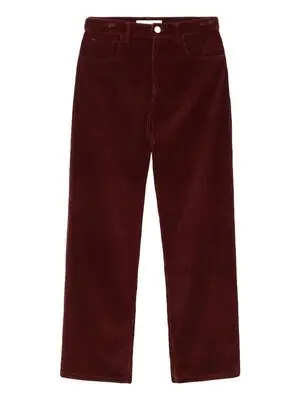 RÓHE Bruun Corduroy Mid-rise Straight-leg Pants - Wine