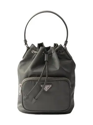 Prada Duet Re-nylon Bucket Bag - Grey