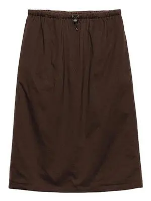 Prada Reversible Cotton Jersey And Re-nylon Skirt - Brown