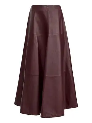 ALTUZARRA Varda Leather Paneled Maxi Skirt