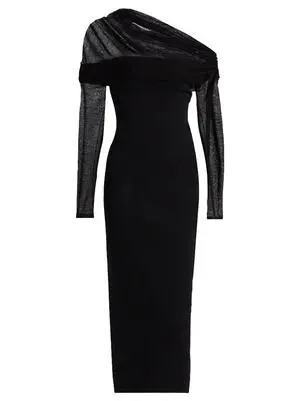 Altuzarra Meyer Mesh One-shoulder Midi-dress - Black