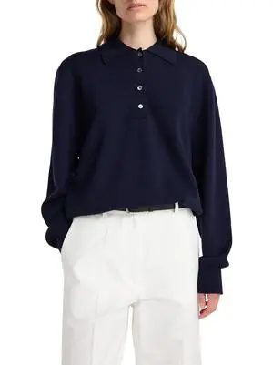 RÓHE Wool-blend Polo Sweater - Anthracite