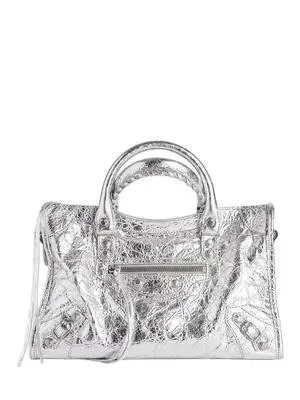 Balenciaga Le City Small Top Handle Metallized Bag - Silver