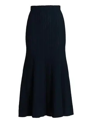 Adam Lippes Lyra Rib-knit Jacquard Maxi Skirt - Navy