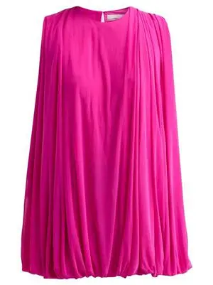 Ronny Kobo Kenni Pleated Shift Mini Dress - Fuchsia