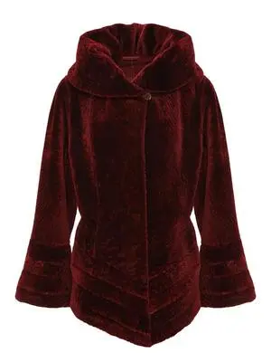 Gorski Reversible Textured Shearling Lamb Jacket - Wine