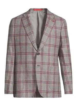ISAIA Windowpane Wool-cashmere Jacket