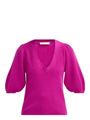 Ramy Brook Cassidee Cashmere V-neck Sweater - Raspberry
