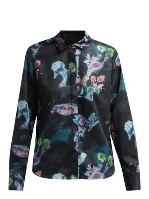Prabal Gurung Floral Slim-fit Button-front Shirt - Black Multi