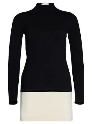 SEROYA Shuri Two-tone Mini Dress Black Eggshell