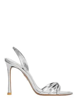 Retrofete Anabel 105mm Leather Slingback Sandals - Silver