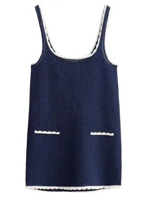 SEROYA Brianna Two-tone Knit Mini Dress - Navy Eggshell