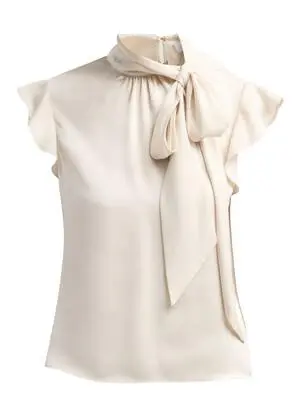 Ramy Brook Balinda Satin Blouse - Bone