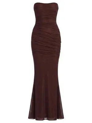 RETROFETE Isadore Mesh Trumpet Maxi Dress