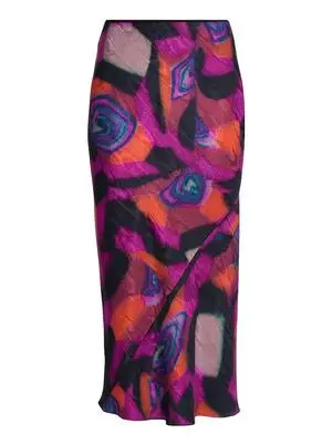Dries Van Noten Sati Abstract Midi Skirt - Fuchsia