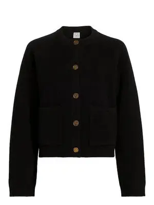 TOTEME Hammered Button Cardigan - Black