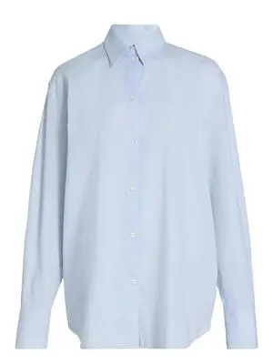 TOTEME Garderob Oversized Cotton-linen Shirt - Sky