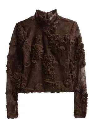 AKNVAS Freja Lace Blouse - Brown