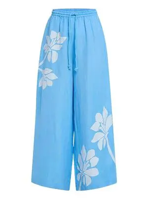Significant Other Tammy Drawstring Pants - Blue Pattern