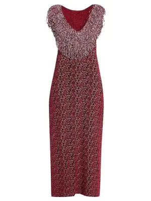 Brandon Maxwell The Amara Embellished Sheath Midi Dress - Red Static