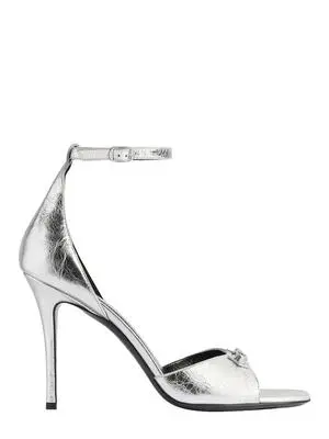 Balenciaga City Uptown Sandal Heels - Silver