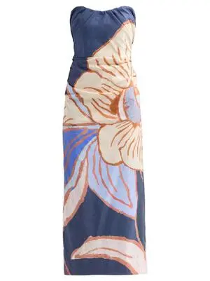 Acler Femme Fatale Glider Floral Column Maxi Dress - Midnight Eclipse