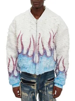 WHO DECIDES WAR Husk Flame Bomber Jacket - Cloud Multi