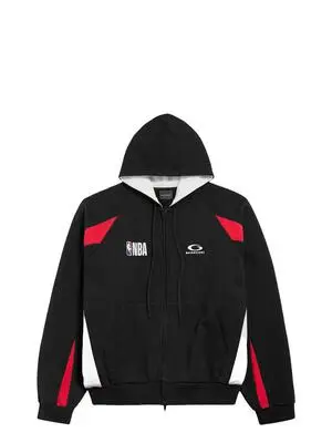 Balenciaga X Nba Collaboration Oversized Zip-up Hoodie - Black