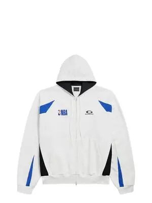 Balenciaga X Nba Collaboration Oversized Zip-up Hoodie - White