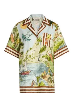 ALEMAIS Toucan Tango Linen Short-sleeve Shirt - Multi