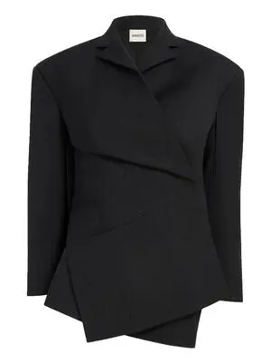 KHAITE Palto Wool-silk Asymmetric Jacket
