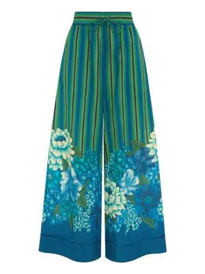 ALEMAIS Margo Striped Floral Cuffed Pants