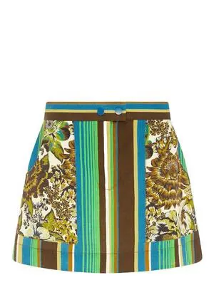 ALEMAIS Charlie Graphic Linen Miniskirt - Multi