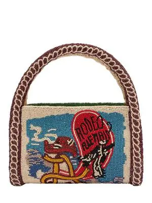 ALEMAIS Ace Beaded Barrel Top Handle Bag - Multi