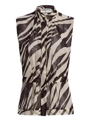Chiara Boni La Petite Robe Gentia Abstract Georgette Button-down Blouse - Marlene