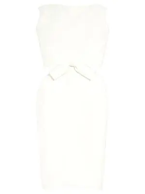 Balenciaga Draped Back Bow Dress - Ivory
