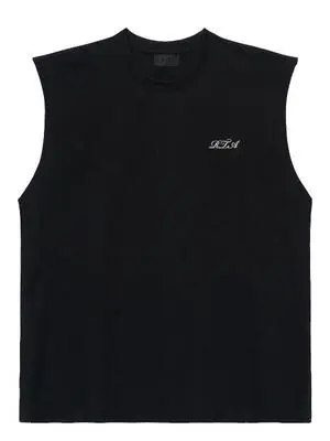 RtA Chaparral Terry Cursive Logo Muscle Tank Black Cursive