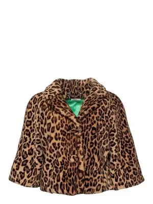FRANCES VALENTINE Blaine Leopard Print Faux Fur Jacket - Multi