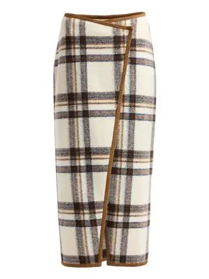 TOCCIN Leia Plaid Wrap Maxi Skirt - Cedar Multi