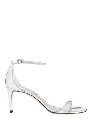 STUART WEITZMAN Nudist Ii 75mm Leather Sandals Silver