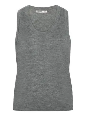Derek Lam 10 Crosby Grayson Mercerized Wool-cashmere Knit Tank - Thunder