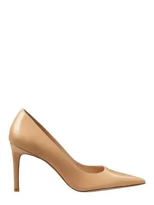 STUART WEITZMAN Power 75mm Patent Leather Pumps - Adobe
